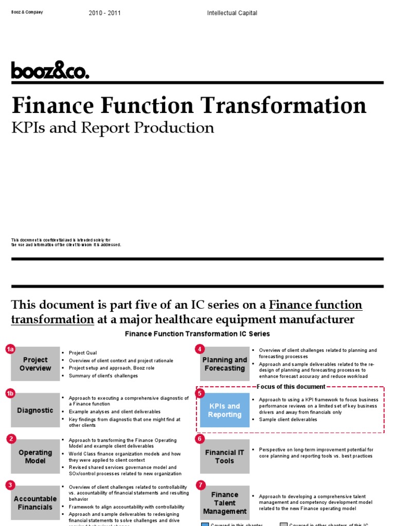 Ch. 5 Finance Function Transformation - KPIs and Reporting | PDF ...