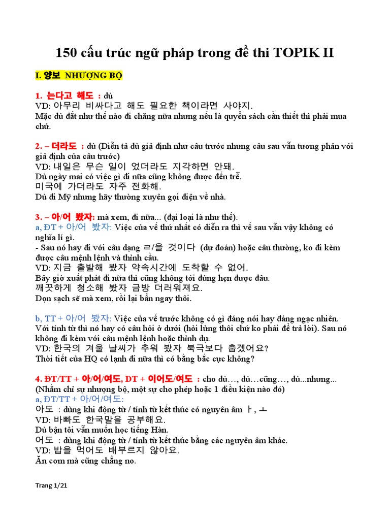 (Hội Giải Đề Topik 2) 150 Cấu Trúc Ngữ Pháp Topik | PDF