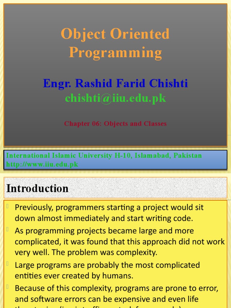 Ch06 Objects and Classes | PDF | Class (Computer Programming) | Constructor (Object Oriented ...
