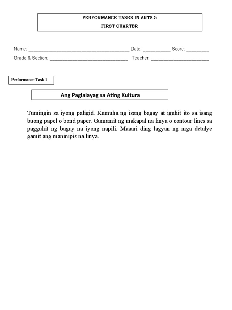 Perf Task Arts Q1 | PDF