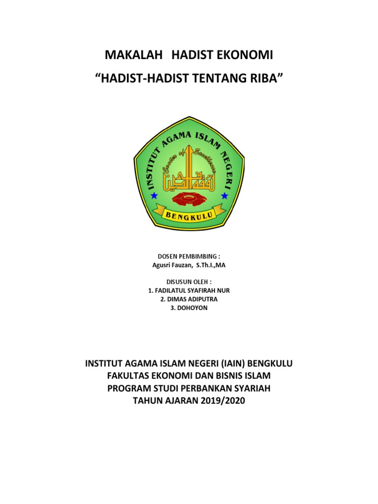 Makalah Hadist Ekonomi "Hadist-Hadist Tentang Riba" | PDF