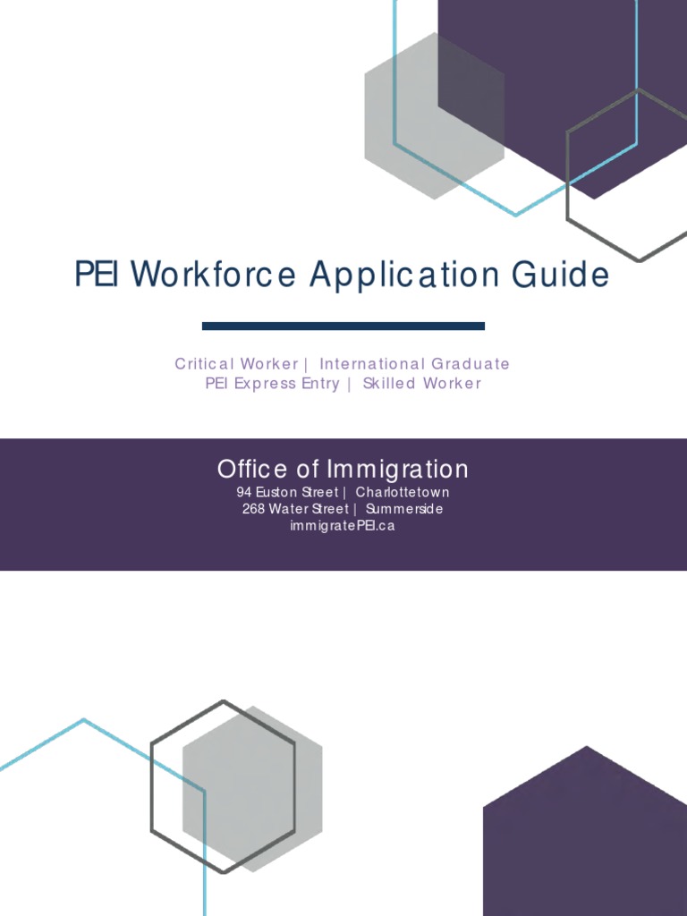 PEI Workforce Application Guide: Office of Immigration | PDF | Employment | Immigration