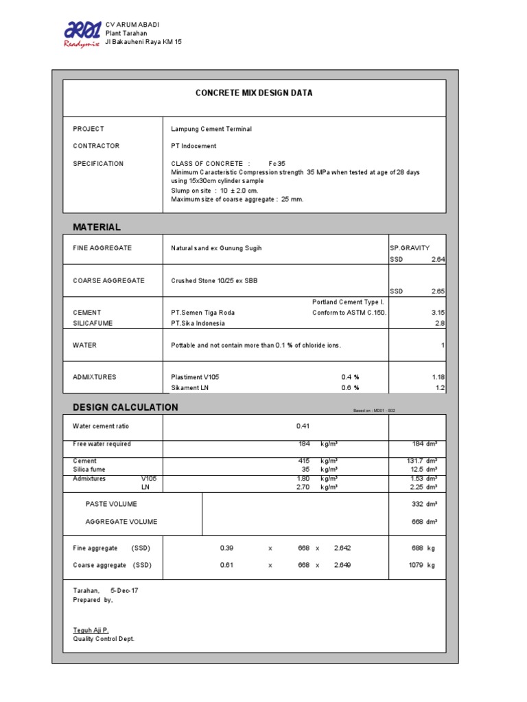 Proposal PT Semen Tiga Roda NEW | PDF | Construction Aggregate | Concrete