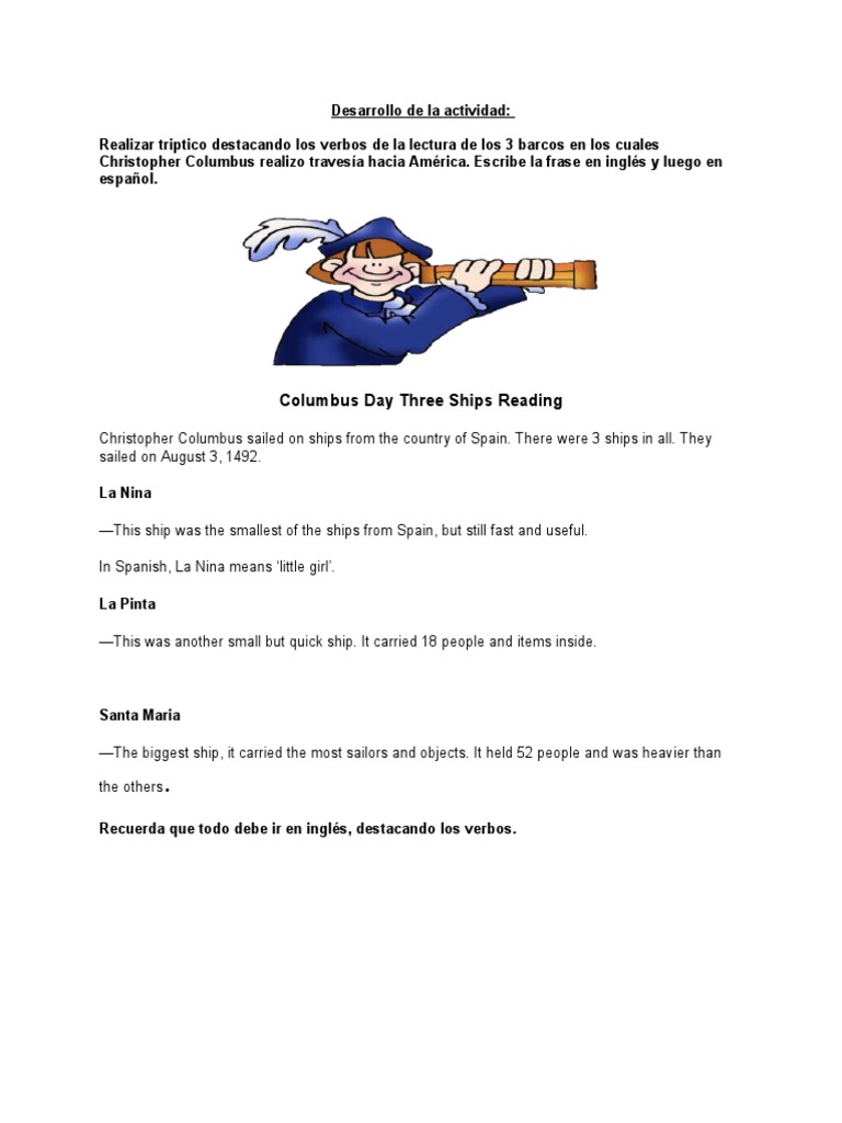 Columbus Day Three Ships Reading | PDF | Classics