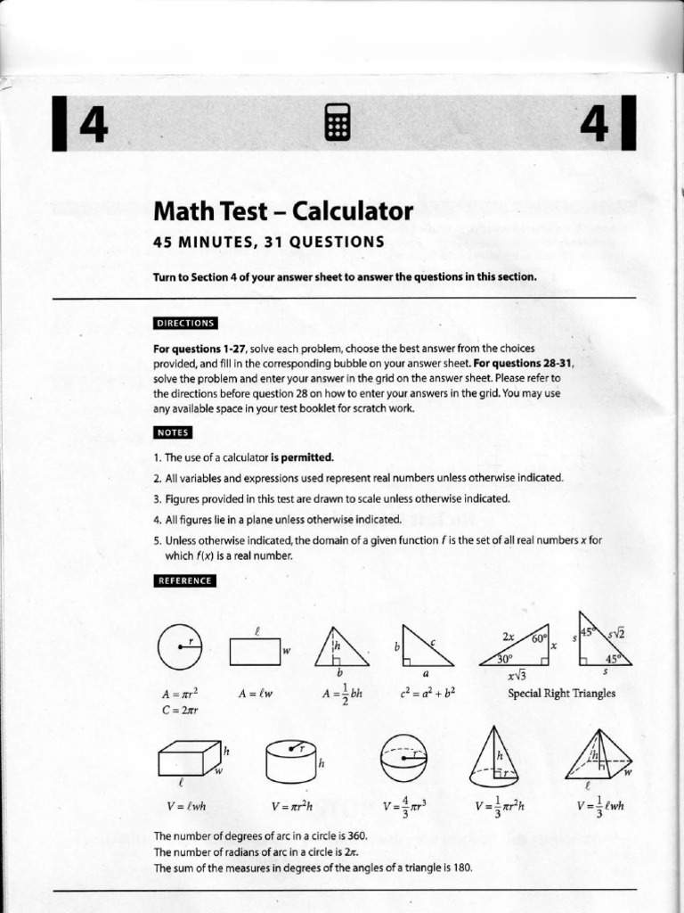 Test 102418 Math Tests Cal | PDF