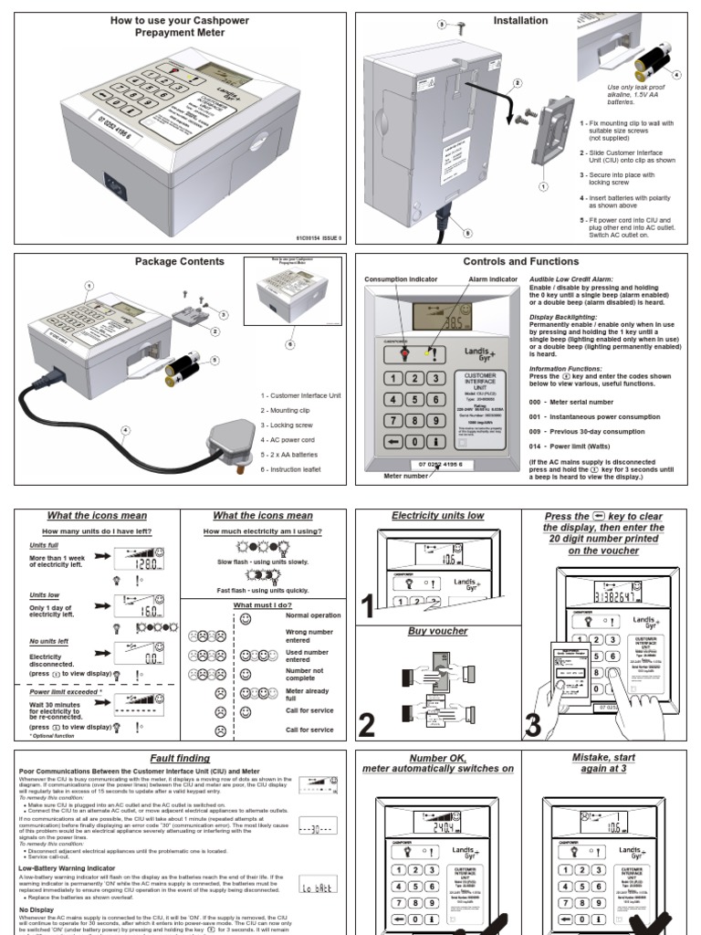 A Guide to Installing and Using Your Cashpower Prepayment Meter | PDF ...