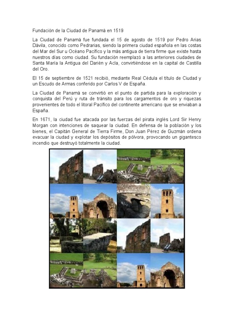 Fundación de La Ciudad de Panamá en 1519 | PDF