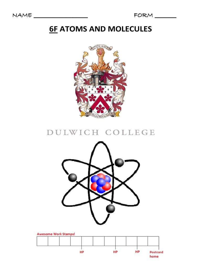 6F Atoms and Molecules Atoms and Molecules Atoms and Molecules | PDF ...