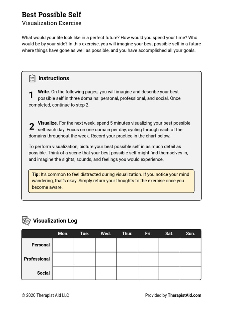 Best Possible Self: Visualization Exercise | PDF | Self | Metaphysics ...