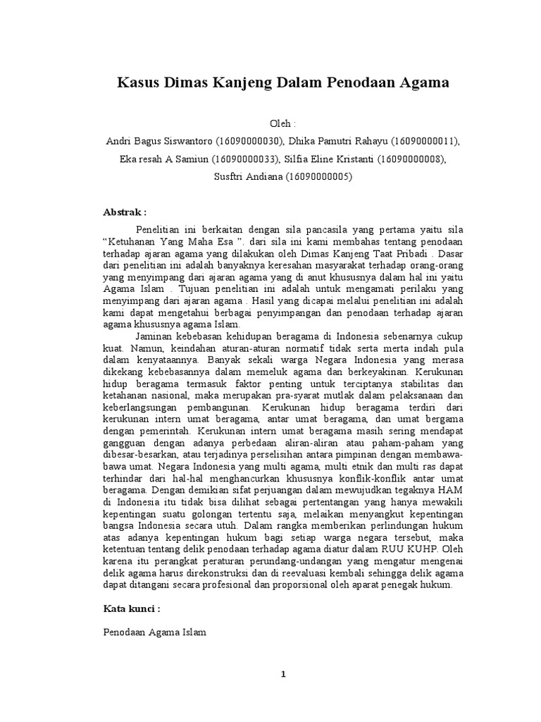 Makalah Dimas Kanjeng | PDF