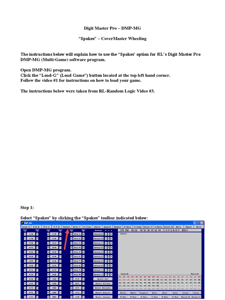DMP-MG Spokes Instructions | PDF | Button (Computing) | Computer File