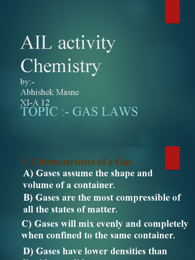 Chemistry Notes Ideal Gas Laws | PDF | Gases | Pressure