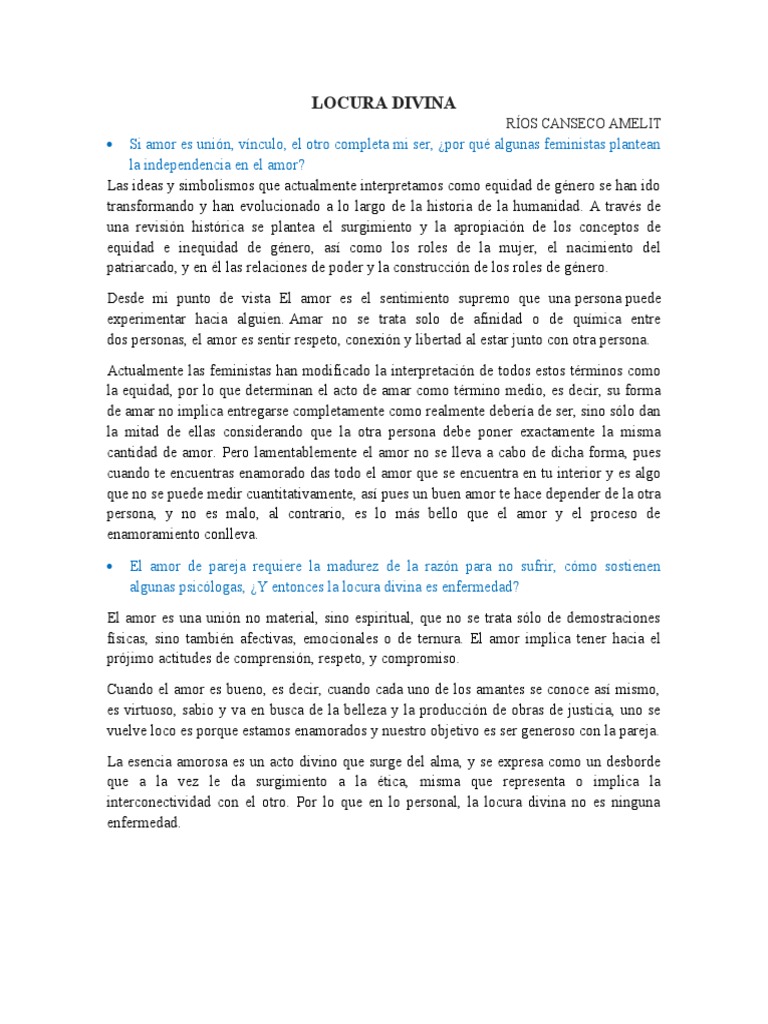 Locura Divina | PDF | Amor | La naturaleza humana