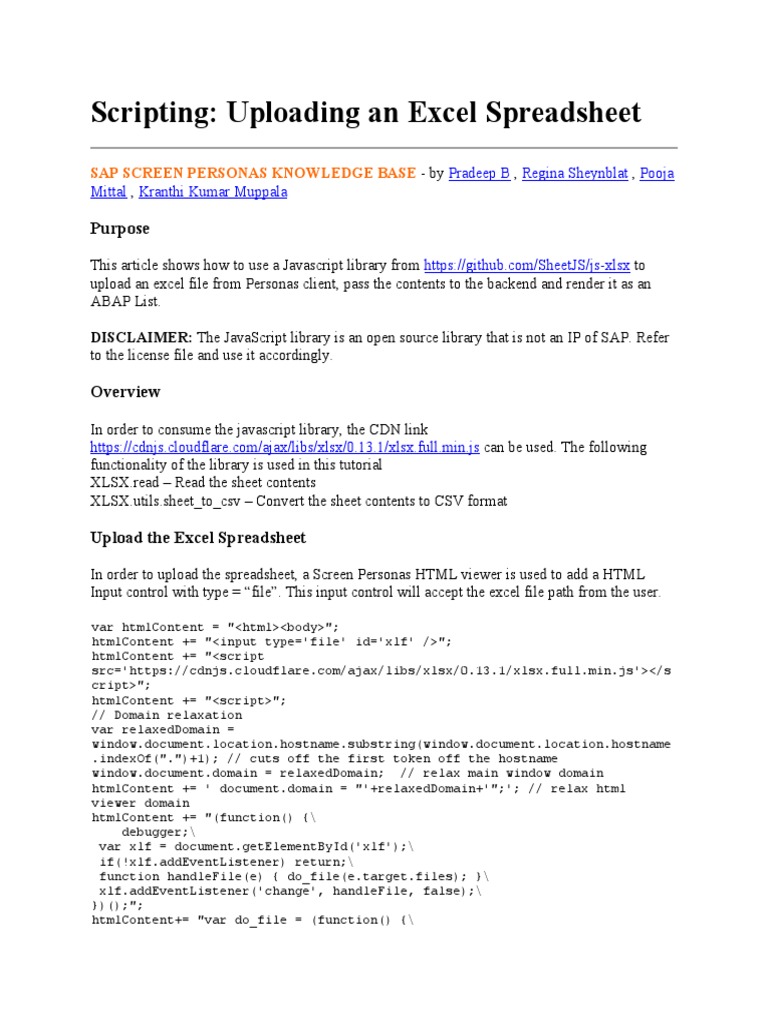 Uploading An Excel Spreadsheet Personas | PDF | Computer Programming | Software