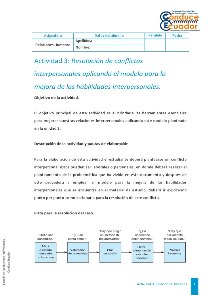 Relaciones HUmanas Caso 3 - Resolucion de Problematica Personal | PDF ...