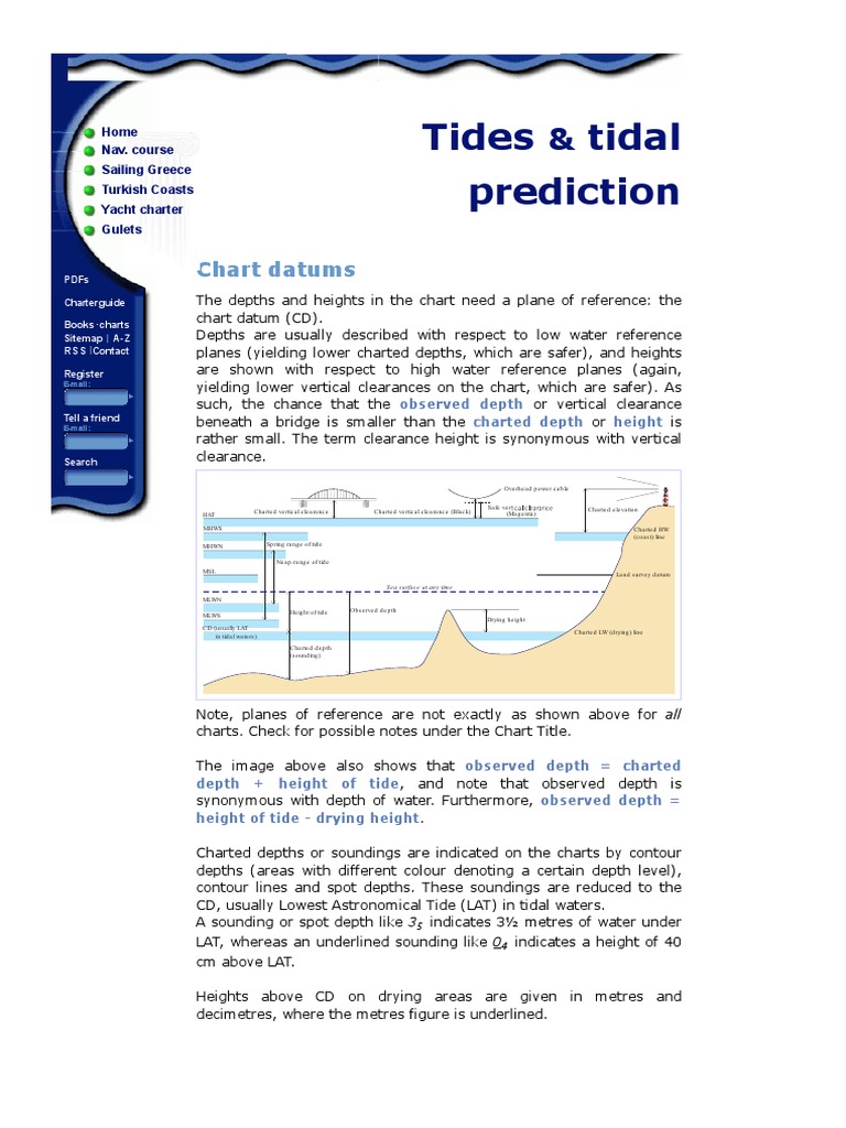 RYA Navigation Courses - Chapter 7 Tide Prediction From Charts and ...