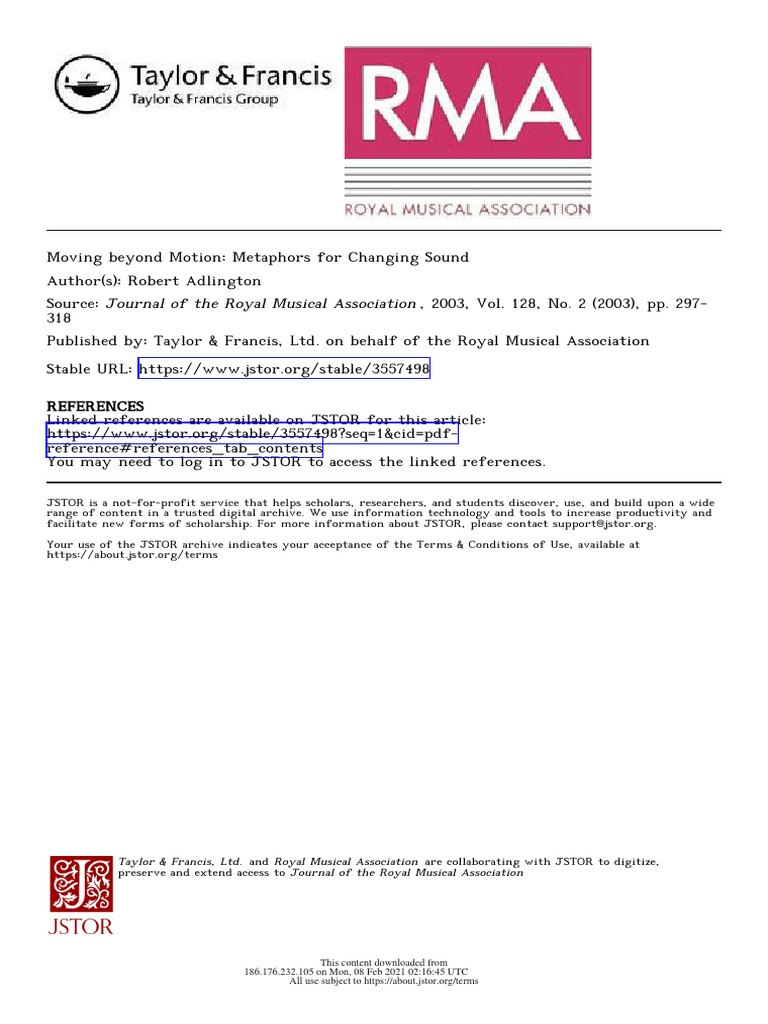 Moving Beyond Motion Metaphors For Changing Sound | PDF | Metaphor ...