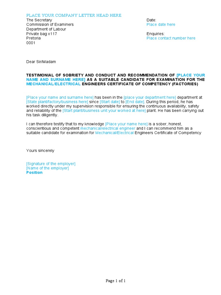 Letter of Sobriety | PDF