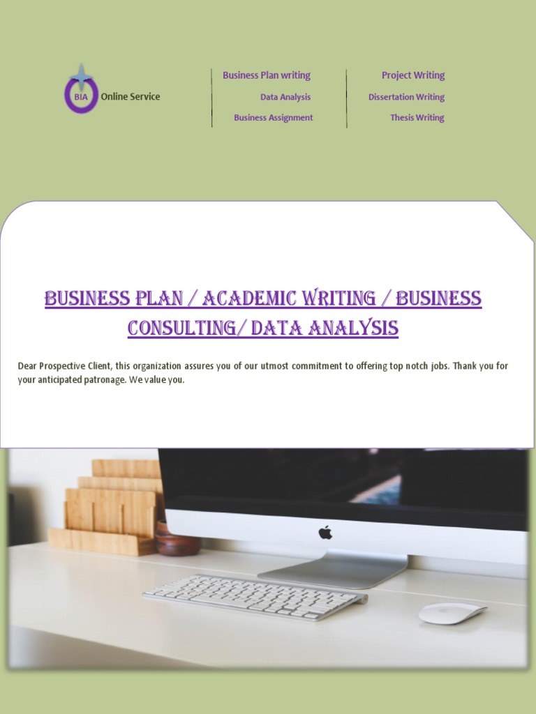 Business Plan / Academic Writing / Business Consulting/ Data Analysis | PDF