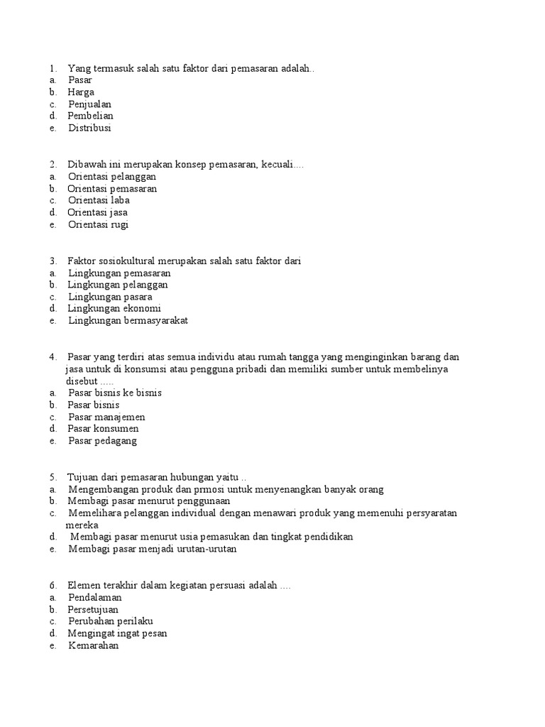 Soal Latihan PKK Kelas 12 TBSM | PDF
