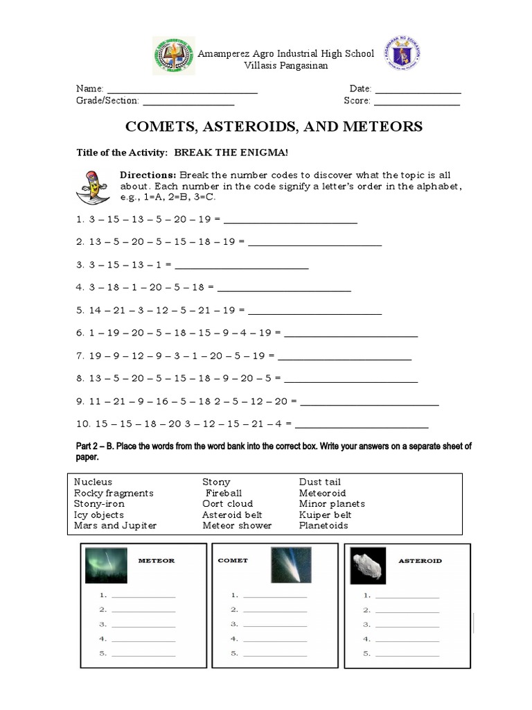 Comets, Meteors & Typhoons Quiz | PDF | Meteoroid | Tropical Cyclones