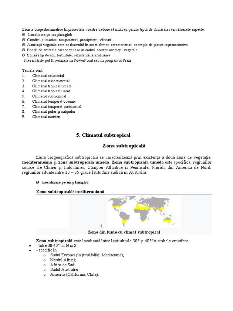 Climatul Subtropical | PDF