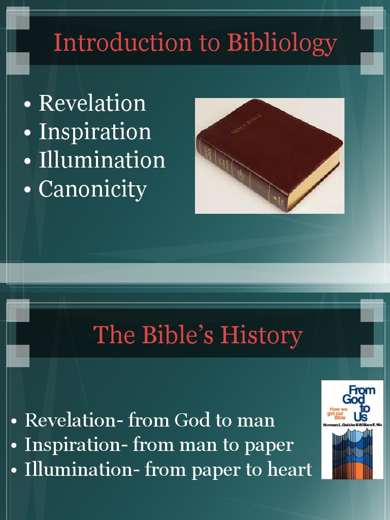 Introduction To Bibliology: - Revelation - Inspiration - Illumination ...