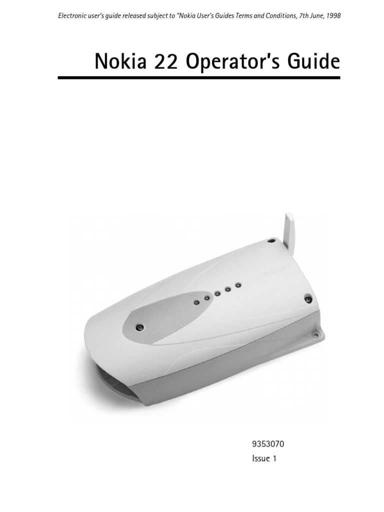 Nokia 22 Operator's Guide | PDF