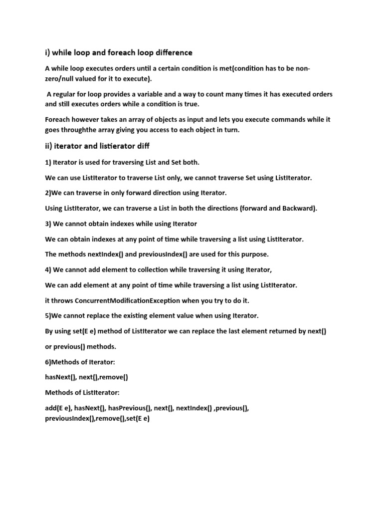 I) While Loop and Foreach Loop Difference | PDF | Teaching Methods ...
