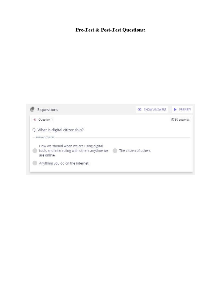 Pretest Questions | PDF