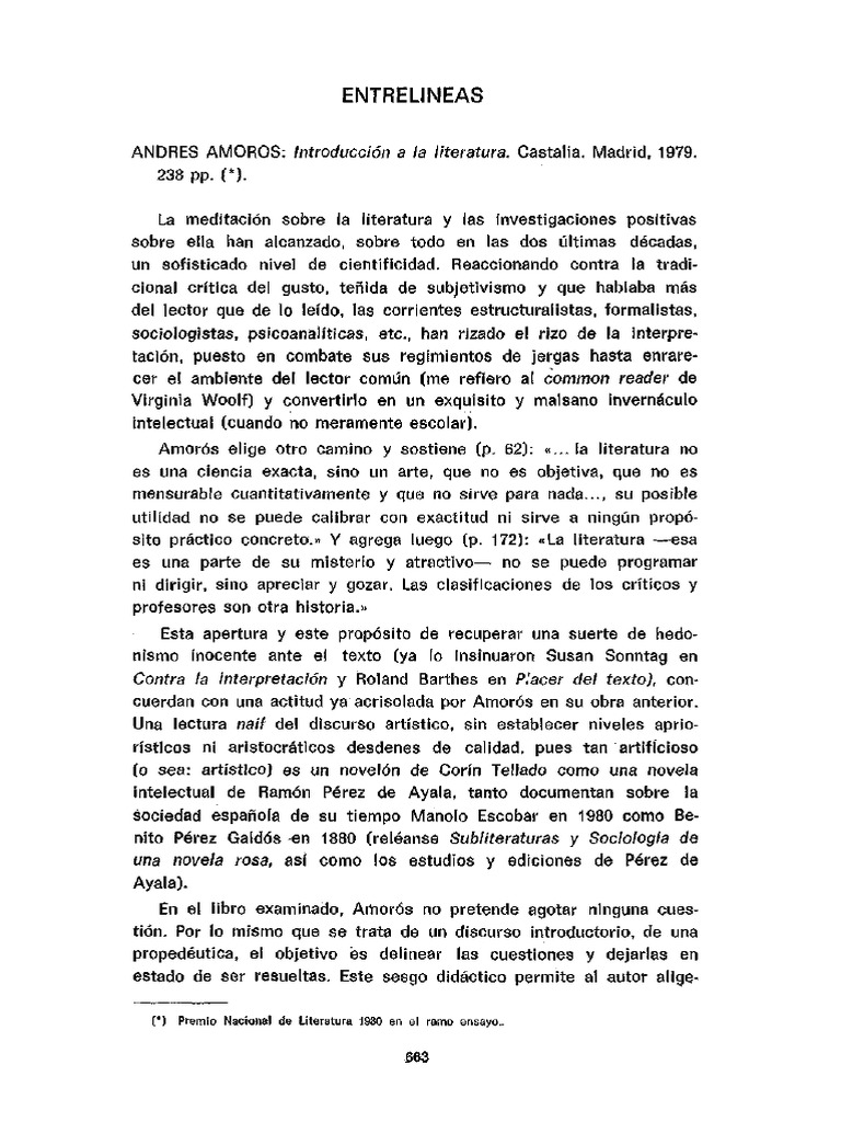 Andres Amoros Introduccion A La Literatura | PDF | Louis Althusser ...