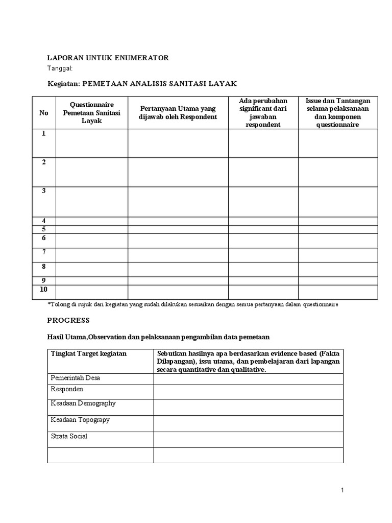 Laporan Untuk Enumerator | PDF