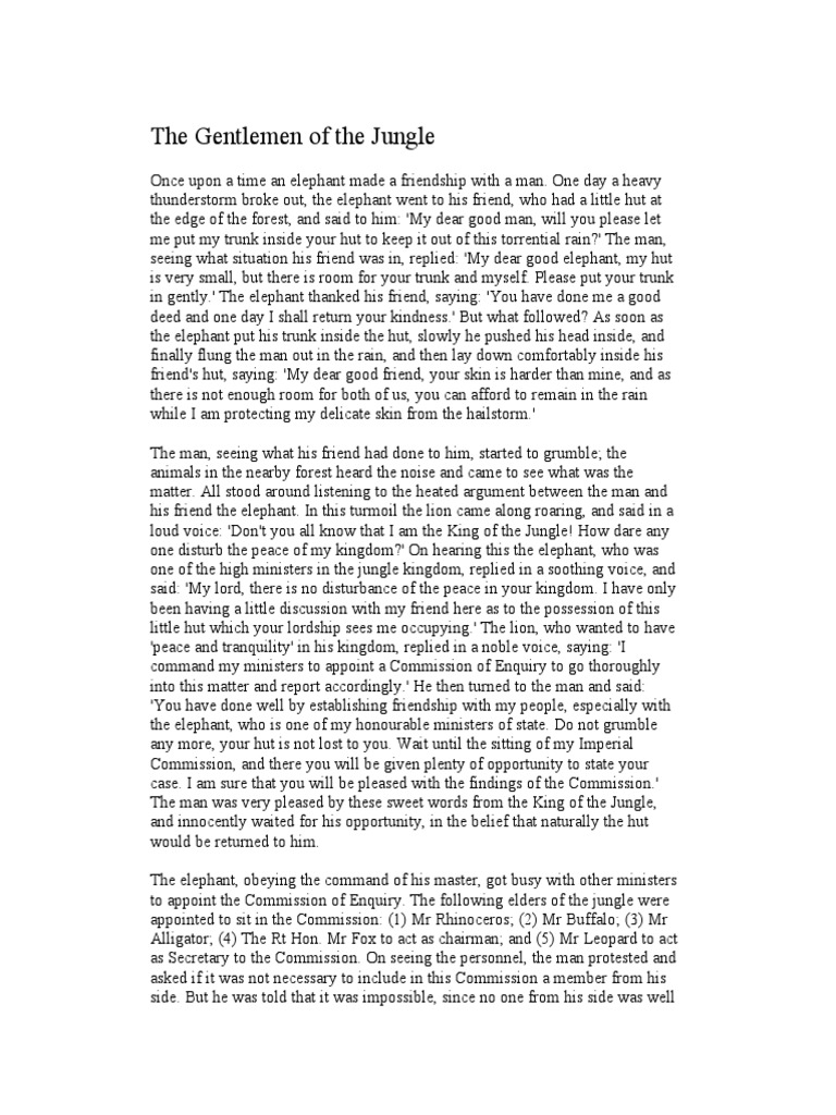 The King of the Jungle: An Allegorical Fable About Power, Justice and ...