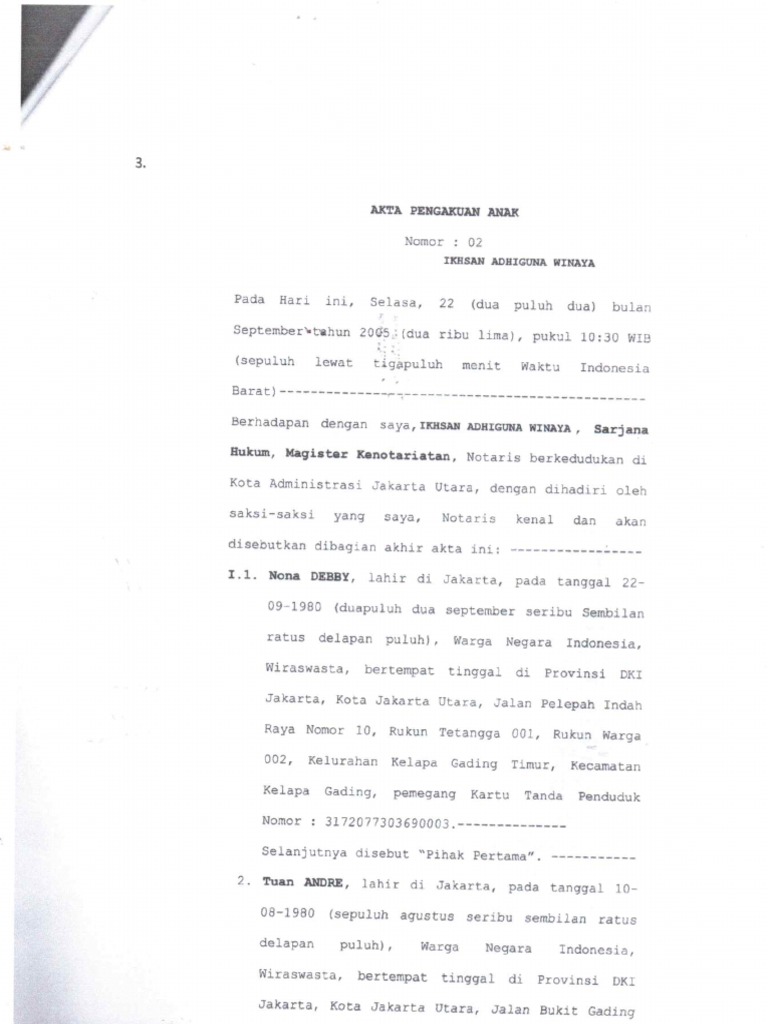 Akta Pengakuan Anak | PDF