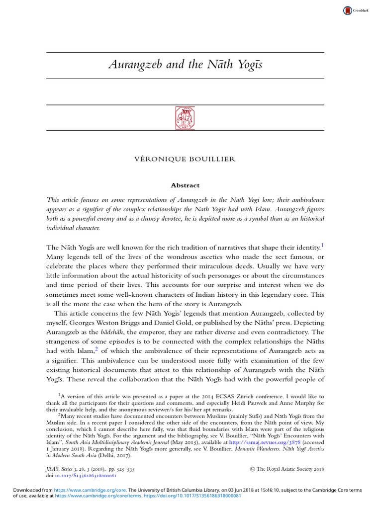 Aurangzeb and The N Ath Yog Is: in Modern South Asia (Delhi, 2017 ...