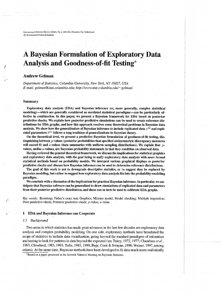 A Bayesian Formulation of Exploratory Data Analysis and Goodness-Of-fit ...