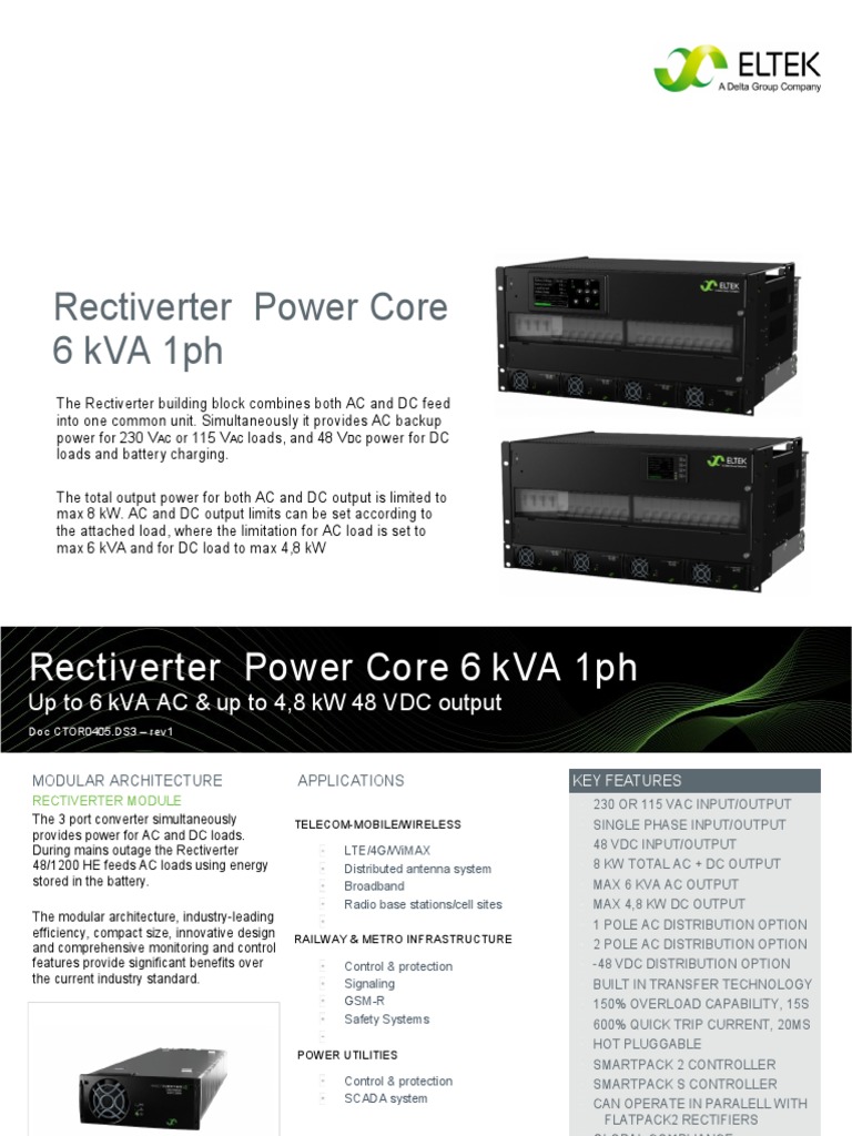 Eltek-Rectivier Power Core DS | PDF | Alternating Current | Electric ...