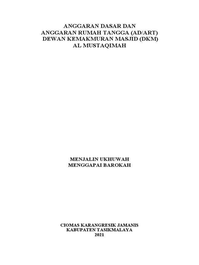 AD - ART-DKM Al Mustaqimah | PDF