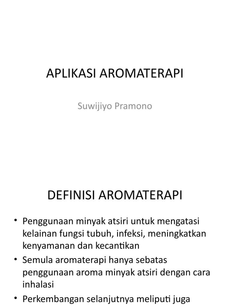 Aplikasi Aromaterapi | PDF