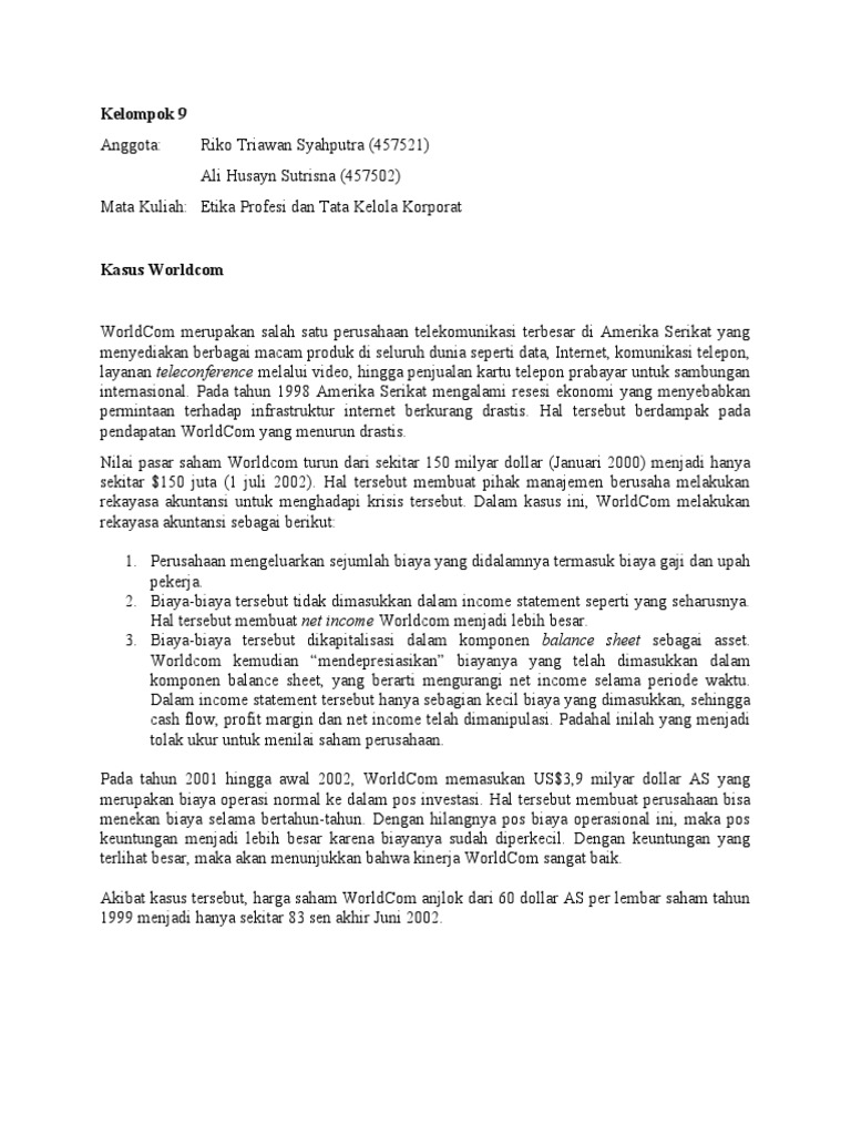 Kasus Worldcom | PDF