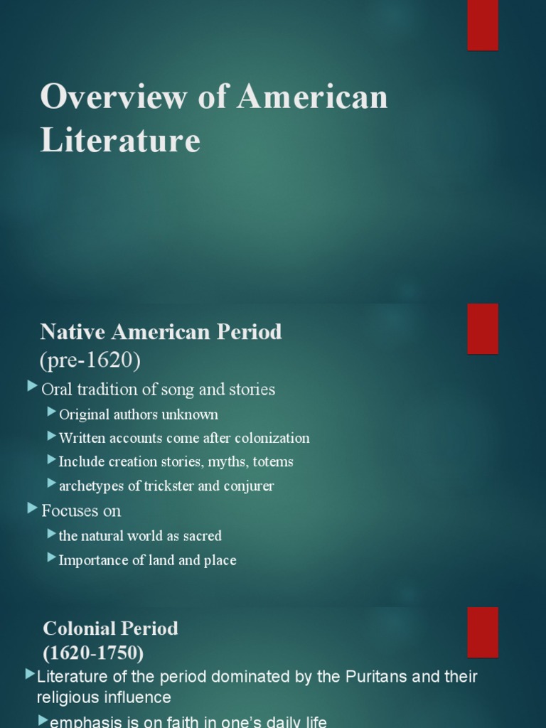 Overview of American Literature Periods | PDF | Postcolonialism ...