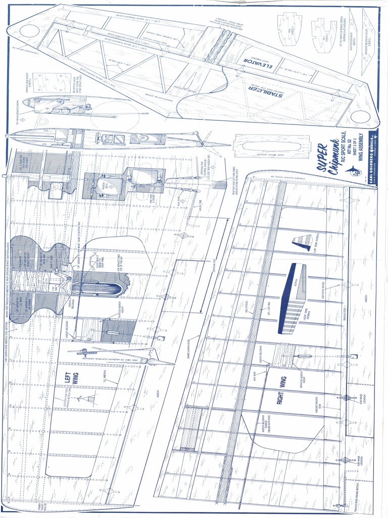 CG Super Chipmunk Blueprint - Wing Plan | PDF