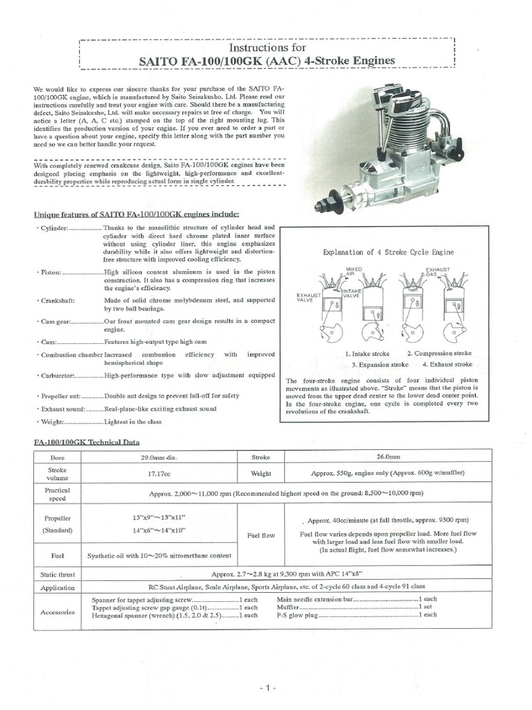 Saito FA-100 | PDF