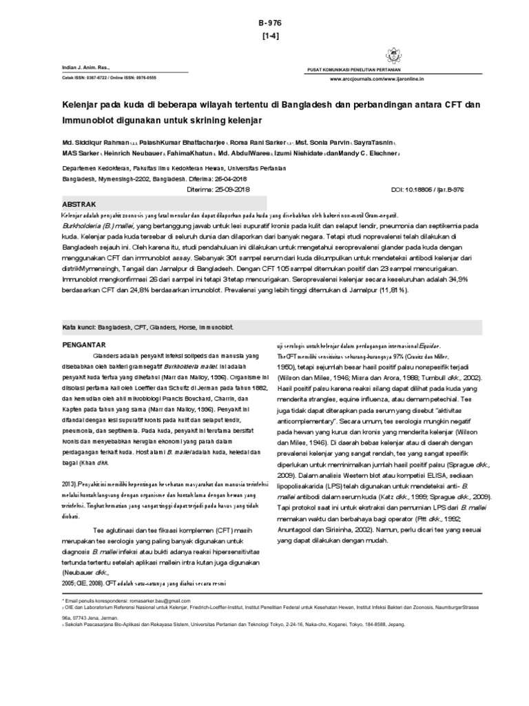 Penyakit Glanders Pada Kuda | PDF