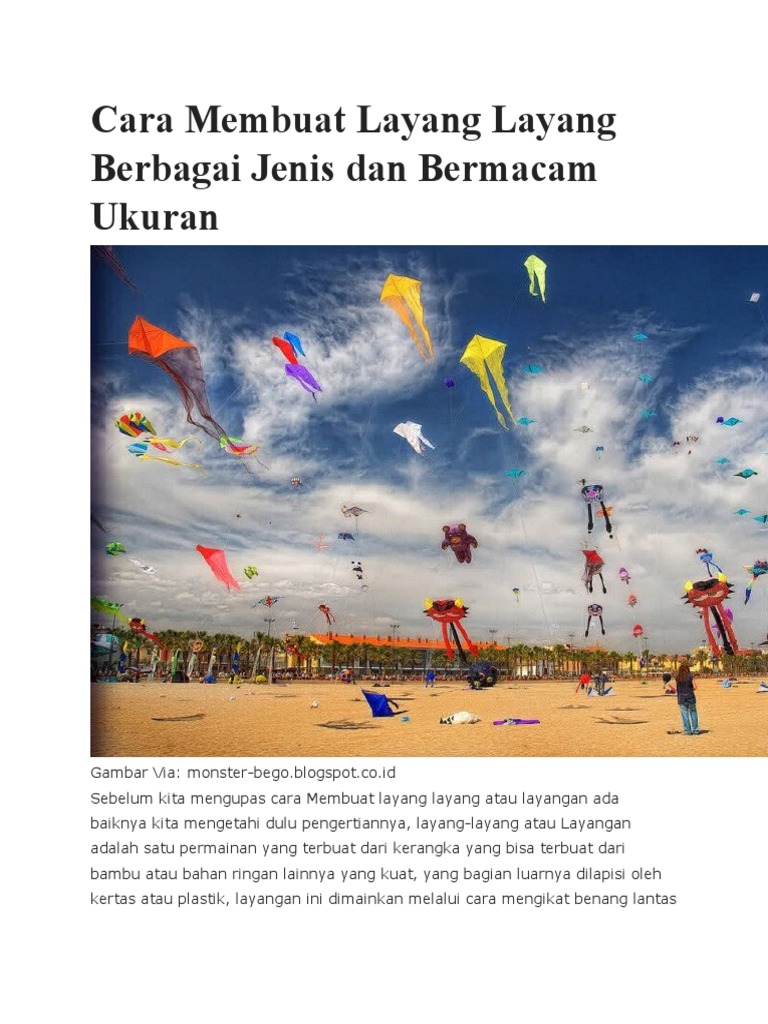 Cara Membuat Layang Layang Berbagai Jenis Dan Bermacam Ukuran | PDF