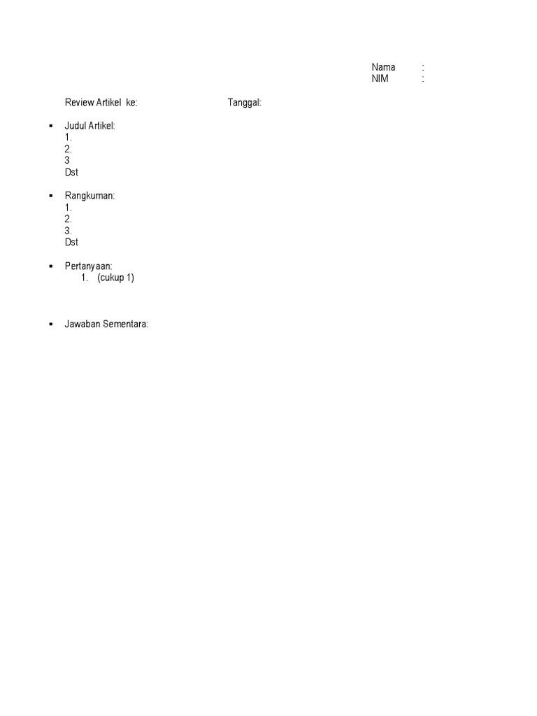 Form Review Artikel | PDF