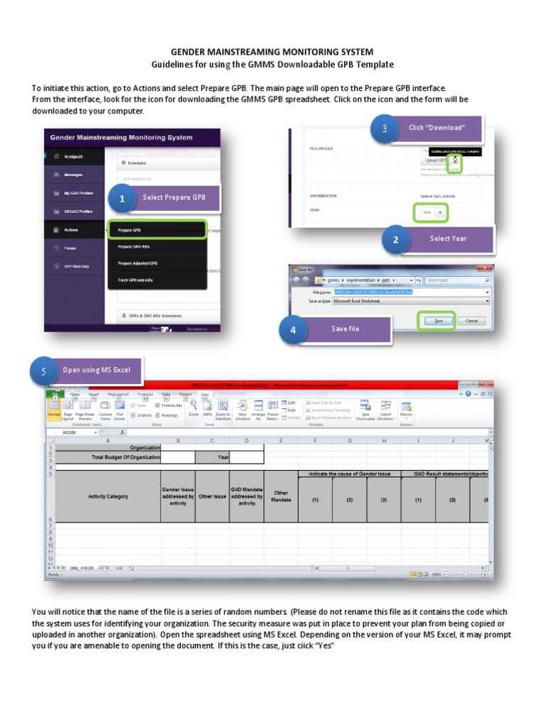 Guidelines For Using The GMMS Downloadable GPB Template | Download Free ...