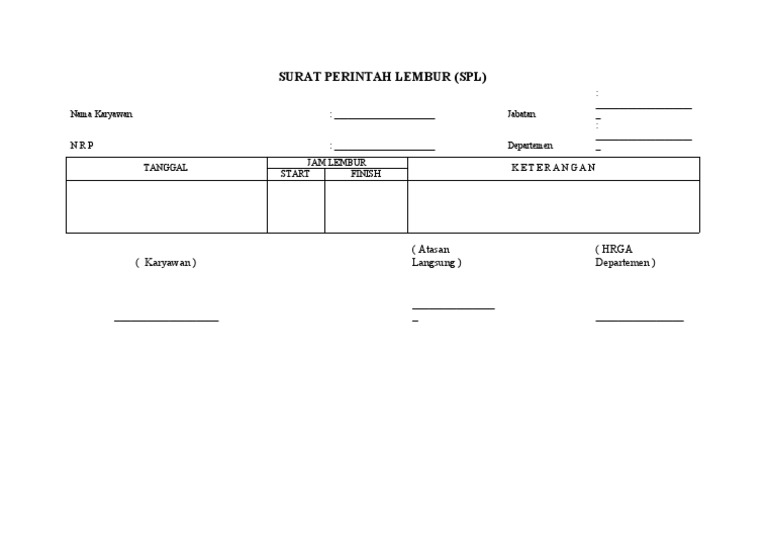 Surat Perintah Lembur | PDF