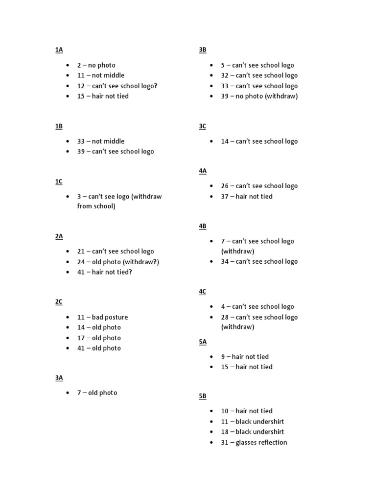 Student Photo Problems | PDF
