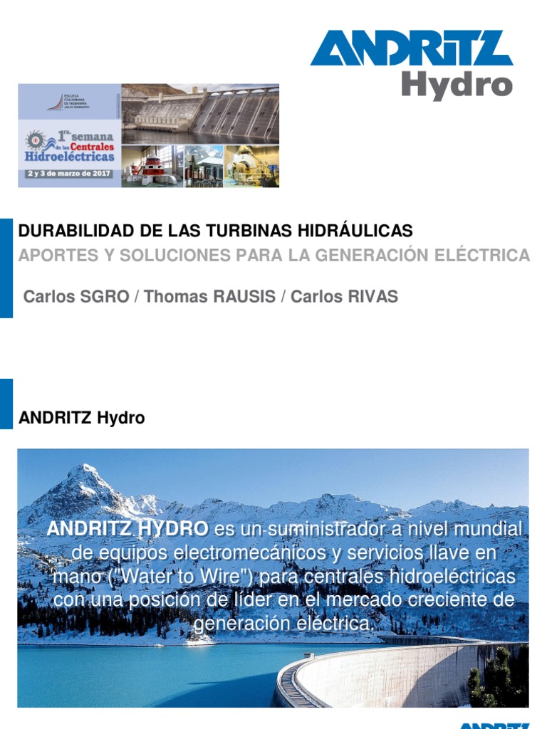 Presentacion Andritz Hydro 02032017 | PDF | Turbina | Poder (Física)